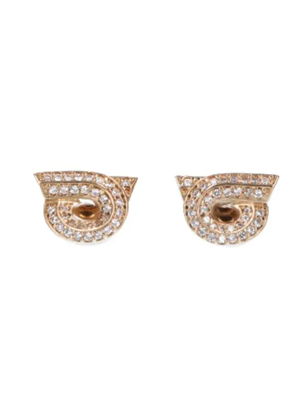 FERRAGAMO Logo Earrings With Rhinestones