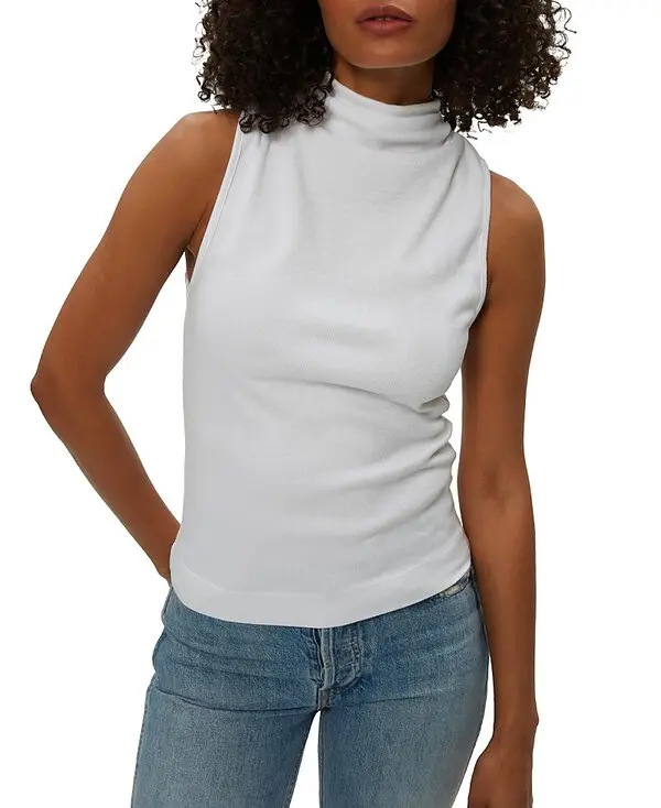 Michael Stars Chiarra Drape Neck Tank - White