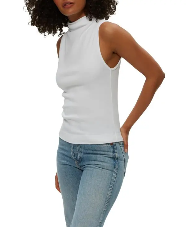 Michael Stars Chiarra Drape Neck Tank - White