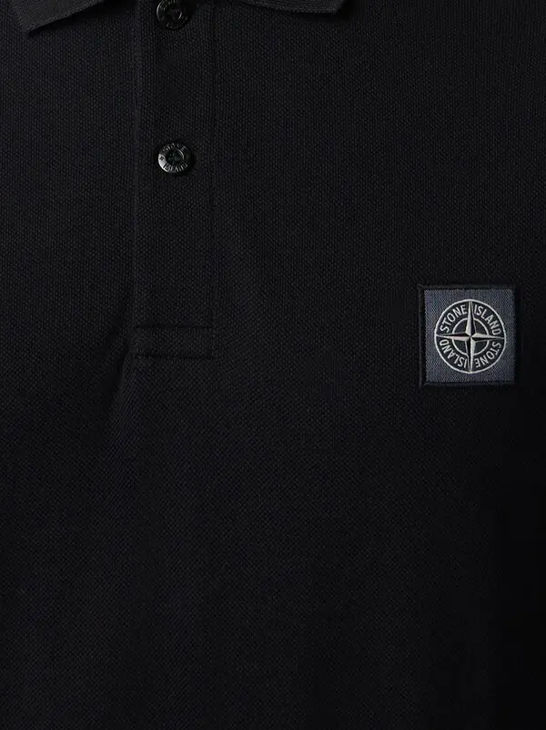 Stone Island Stretch Organic Cotton Polo Shirt - Black