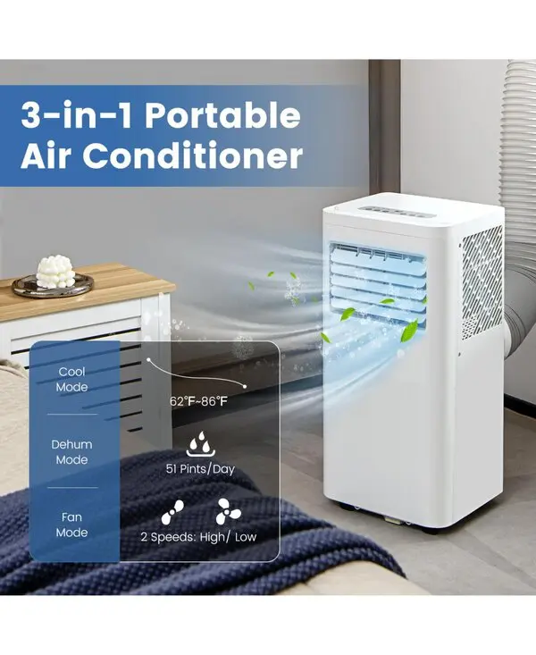 VEBREDA 5000 Btu Portable Air Conditioner Cools 250 Sq.ft