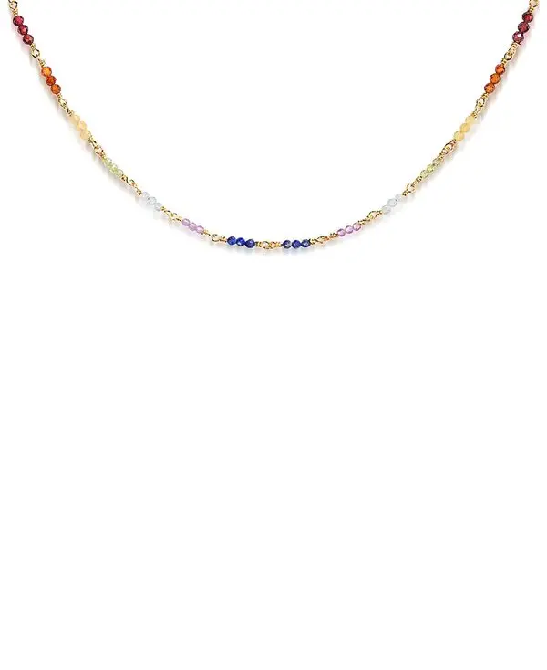 KARMA AND LUCK Spiritual Healing Chakra Choker Necklace - Gold/multicolor