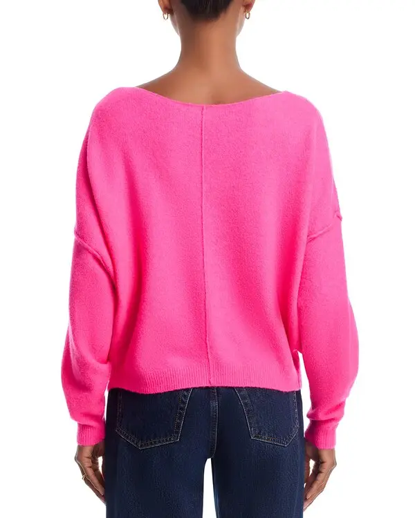 American Vintage Boat Neck Sweater - Rose Fluo
