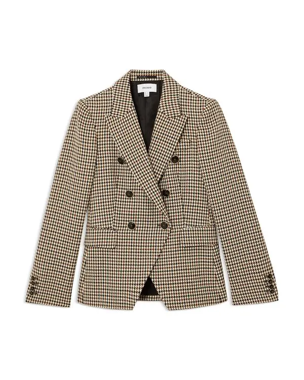 REISS Petite Hartley Double Breasted Check Jacket