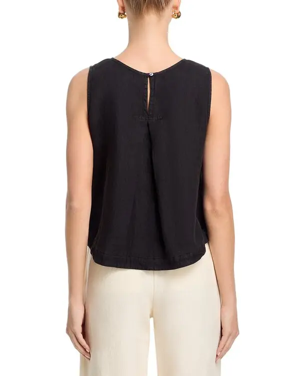 Velvet By Graham & Spencer Maxine Linen Sleeveless Top - Black
