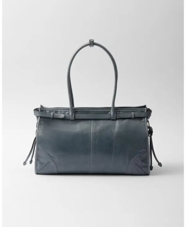 Prada Bonnie Large Leather Handbag - Blue