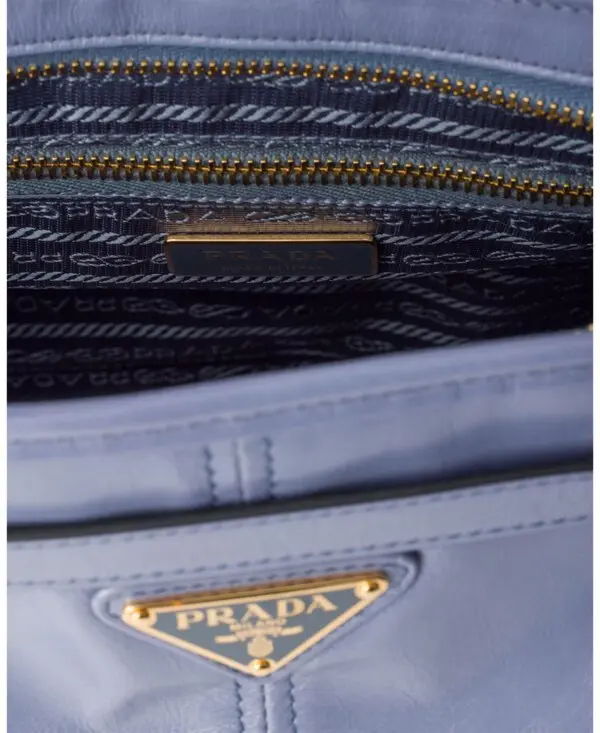 Prada Bonnie Large Leather Handbag - Dark Blue