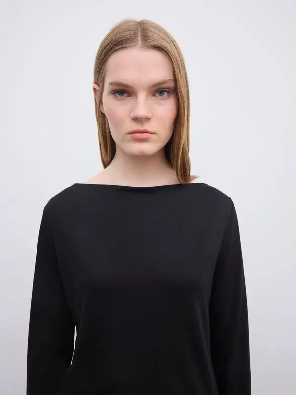 HOUSE OF DAGMAR Ls Square Neck Top - Black