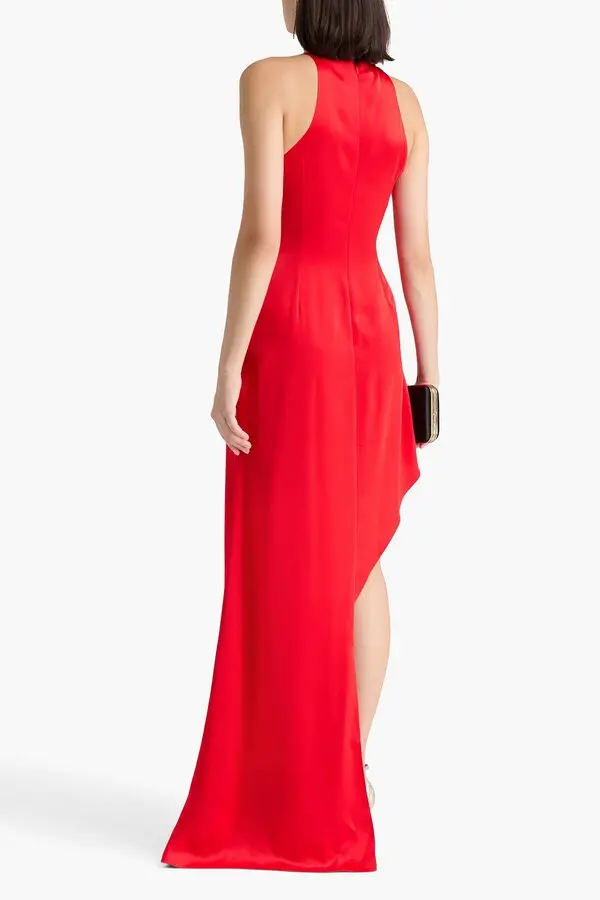 david koma maxi dress Side-slit maxi dress in pink - David Koma