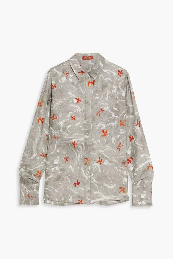 Altuzarra Printed Silk-twill Shirt