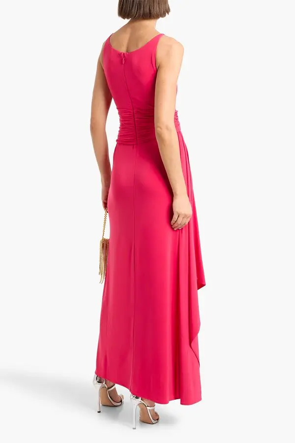 Herve Leger Mila Embellished Draped Gown - Fuchsia