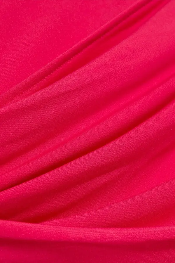 Herve Leger Mila Embellished Draped Gown - Fuchsia