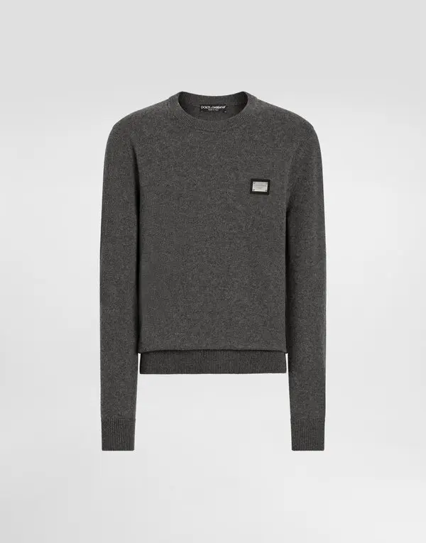 Dolce & Gabbana Wool Round-neck Sweater With Branded Tag
