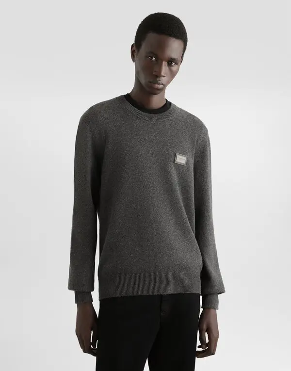 Dolce & Gabbana Wool Round-neck Sweater With Branded Tag