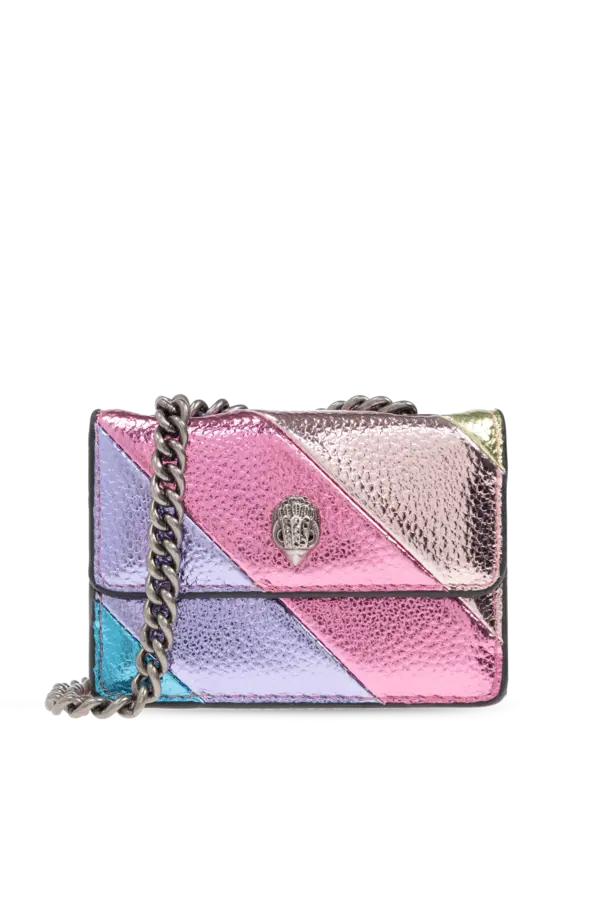Kurt Geiger Embossed Leather Shoulder Bag With Bird Applique - Multicolour