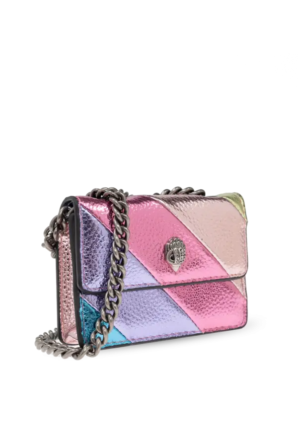 Kurt Geiger Embossed Leather Shoulder Bag With Bird Applique - Multicolour