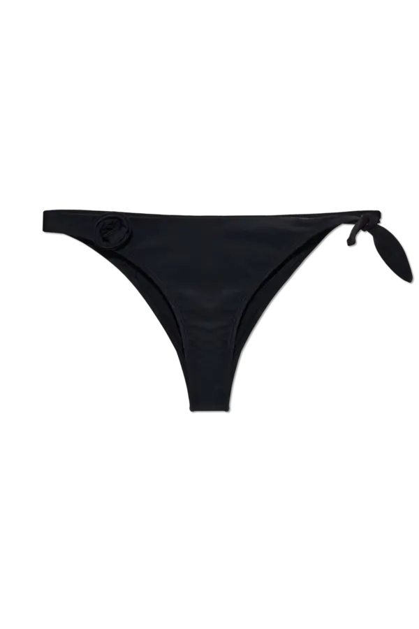 Coperni Bikini Bottom With Rose Appliqu - Black