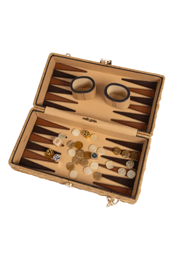 Cult Gaia Backgammon Clutch - Brown
