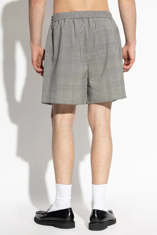 Balmain Houndstooth Virgin Wool Shorts - Grey