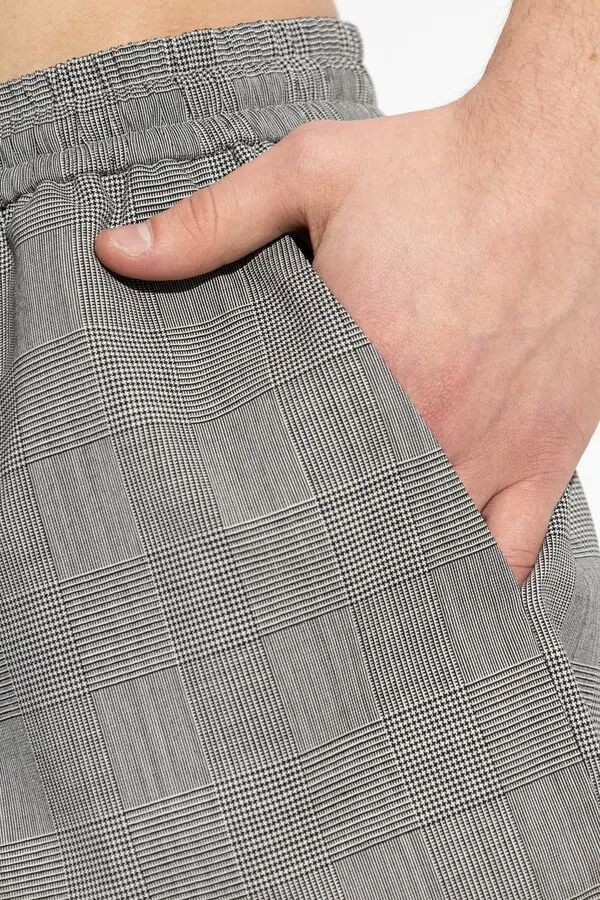 Balmain Houndstooth Virgin Wool Shorts - Grey