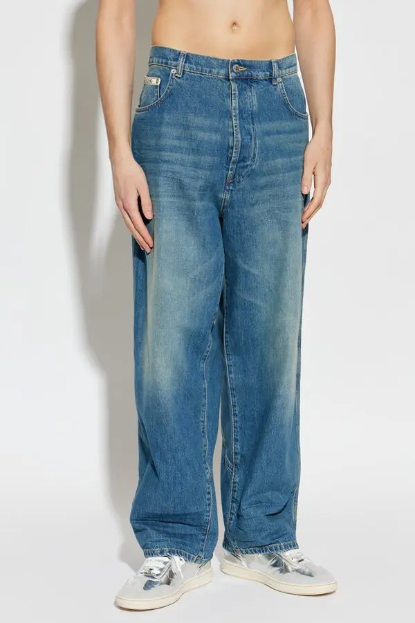 Moschino Vintage-effect Bootcut Jeans - Blue