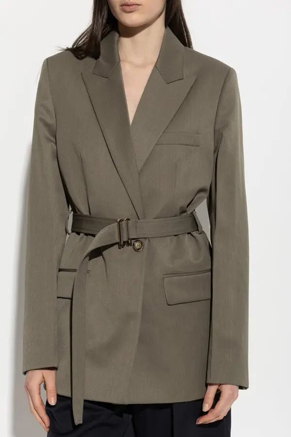 Victoria Beckham Oversized Belted Blazer - Green
