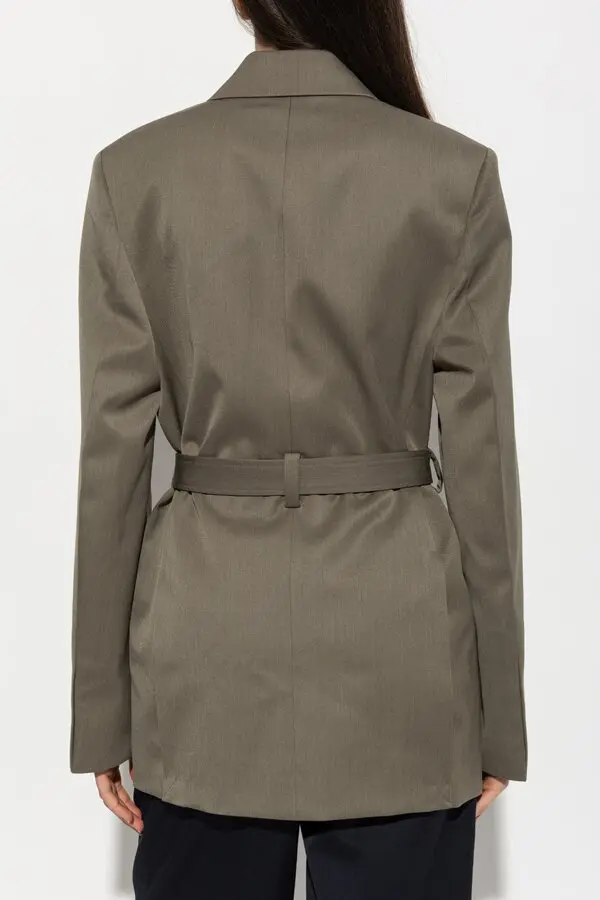 Victoria Beckham Oversized Belted Blazer - Green