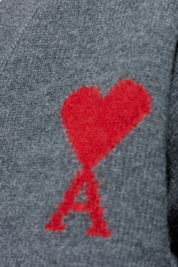 Ami Wool Cardigan With Logo