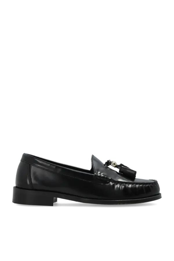 Furla College Leather Loafers - Black