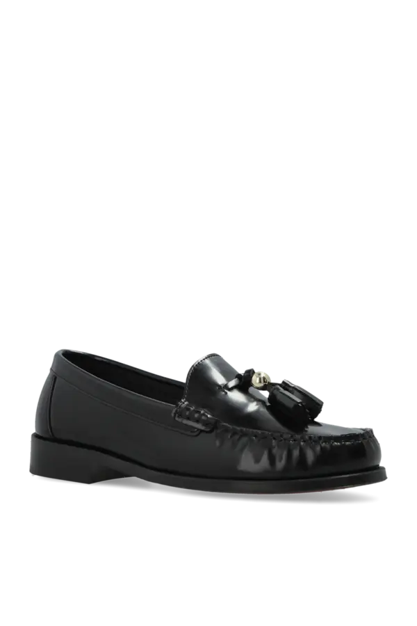 Furla College Leather Loafers - Black