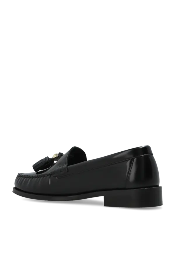 Furla College Leather Loafers - Black