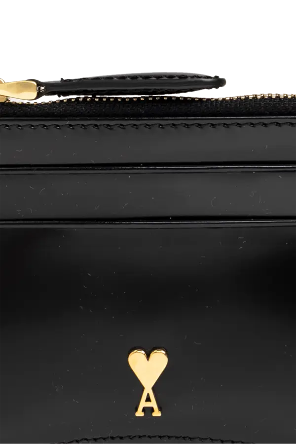 AMI Paris Leather Card Holder With Logo