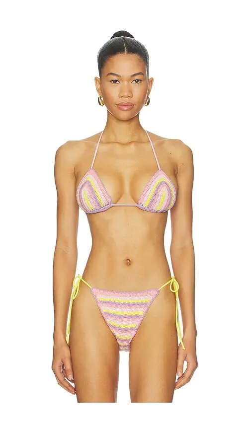 LESLIE AMON Oli Crochet Bikini Top - Sunrise