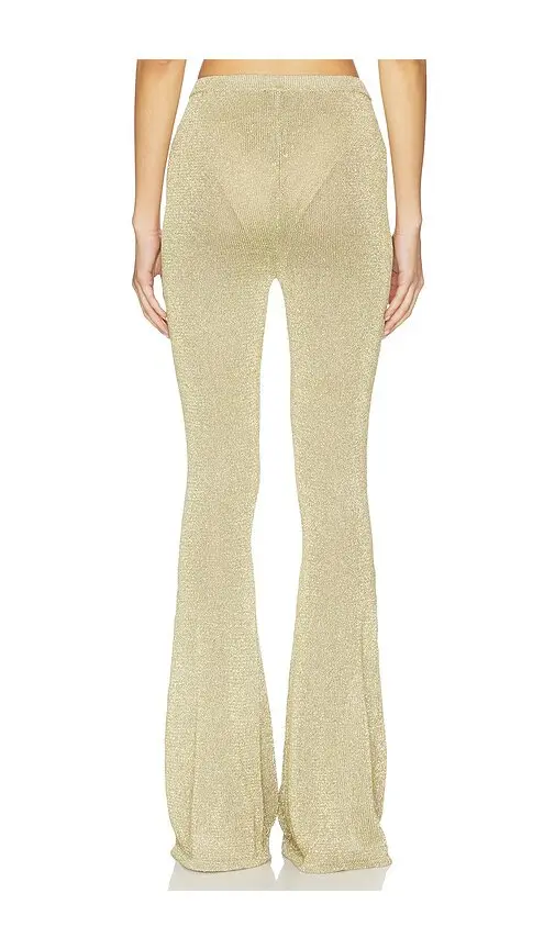 LESLIE AMON Dore Metallic Knit Pants