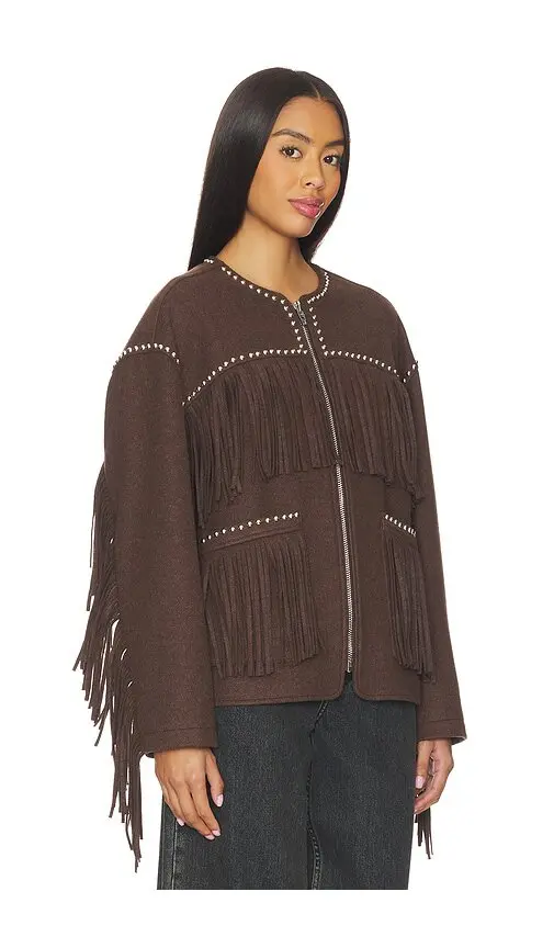 Blanknyc Fringe Zip-up Jacket