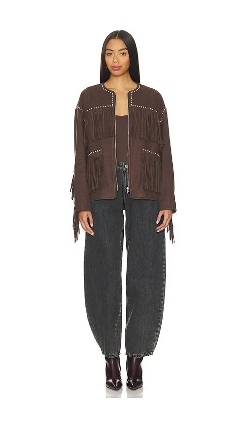 Blanknyc Fringe Zip-up Jacket