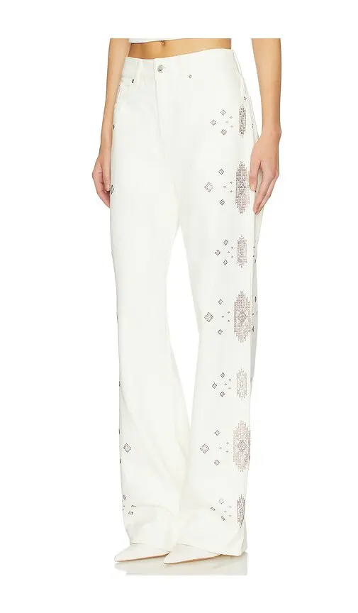 Retrofete Marinda Jeans With Geometric Rhinestone Embellishments