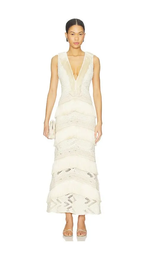 Buy PatBO Lycra Mesh Maxi Dress - Beige At 15% Off | Editorialist
