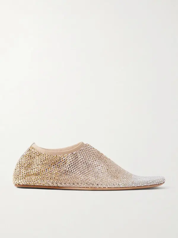 Christopher Esber Minette Ombré Crystal-embellished Ballet Flats