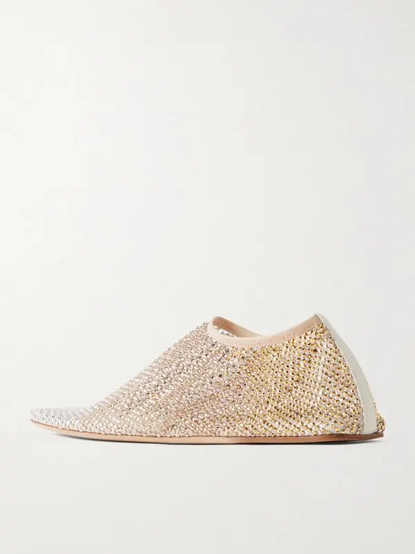 Christopher Esber Minette Ombré Crystal-embellished Ballet Flats
