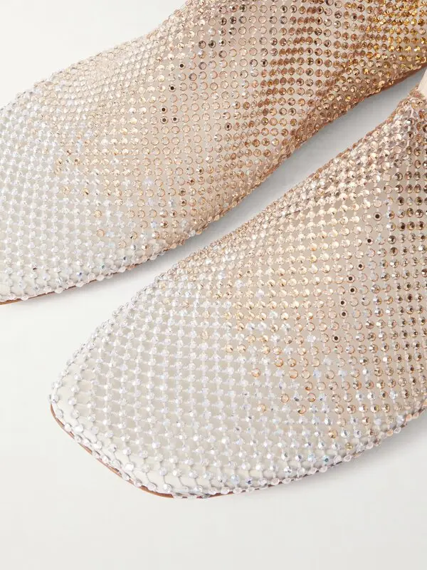 Christopher Esber Minette Ombré Crystal-embellished Ballet Flats