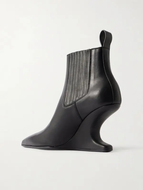 Rick Owens Cantilever Leather Chelsea Ankle Boots