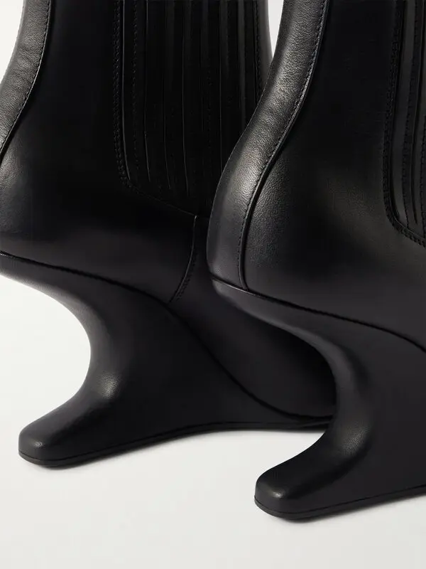 Rick Owens Cantilever Leather Chelsea Ankle Boots