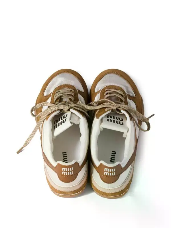 Miu Miu Suede-panel Sneakers - Brown