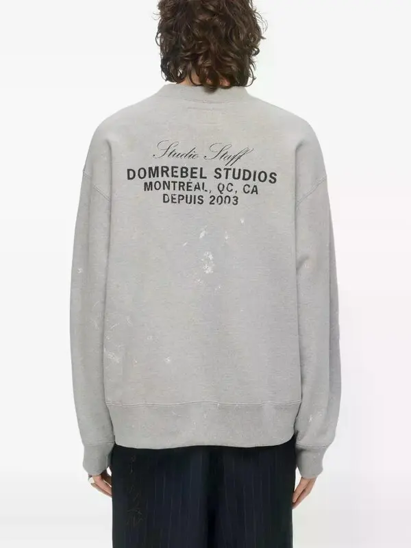 DOMREBEL Paint-splatter Crew-neck Sweatshirt - Grey