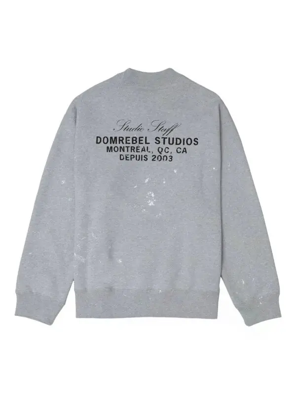 DOMREBEL Paint-splatter Crew-neck Sweatshirt - Grey