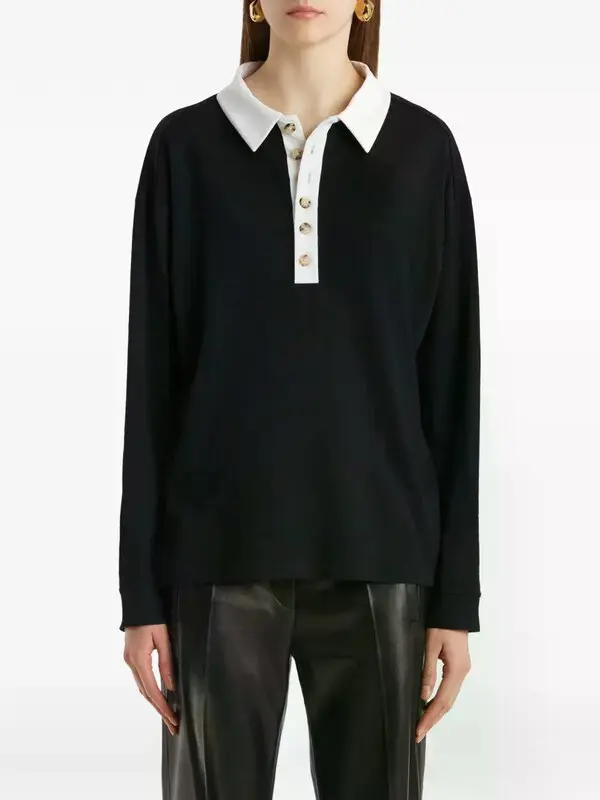 Khaite Faithful Silk Polo Top