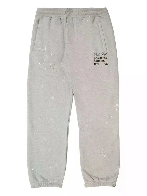 DOMREBEL Staff Paint-splatter Sweatpants - Grey