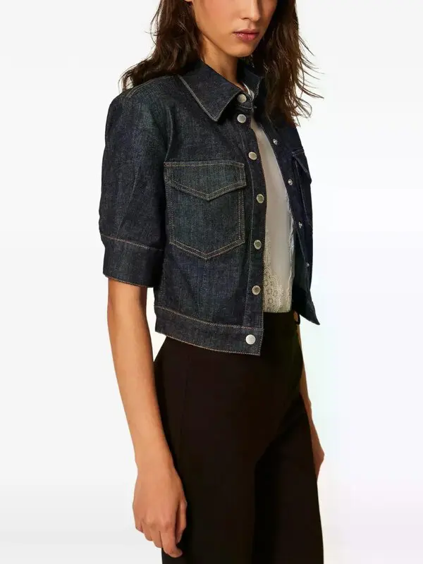TWINSET Puff-sleeve Denim Shirt