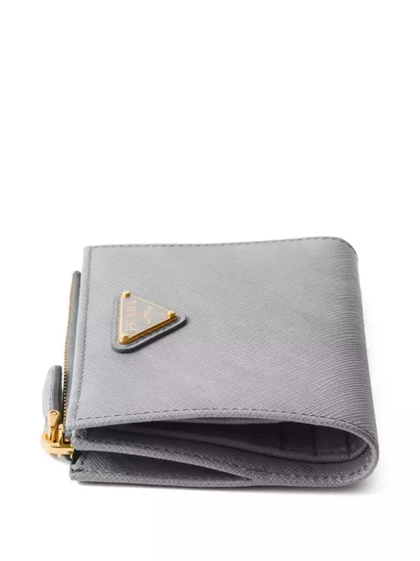 Prada Small Logo-plaque Wallet - Grey